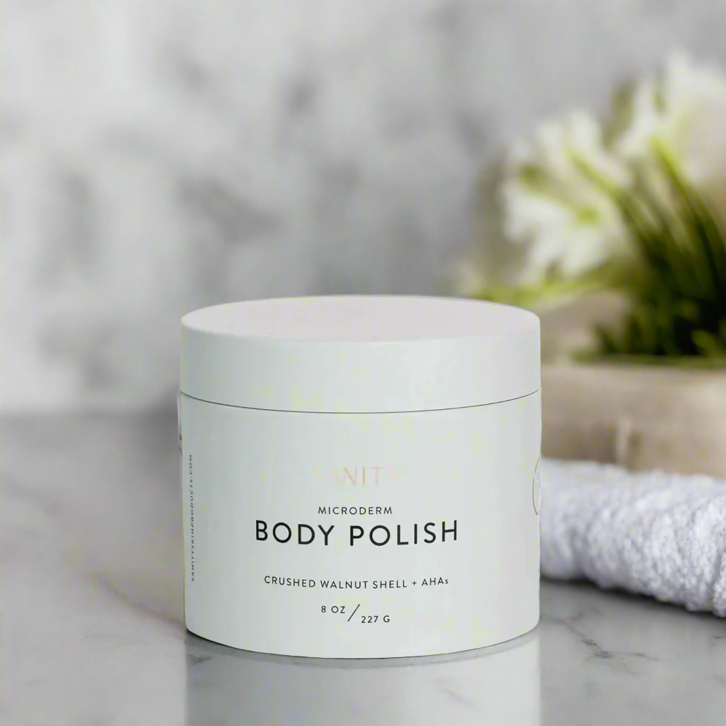 Microderm Body Polish (walnut shell powder + AHAs) – Sanity Skin Products